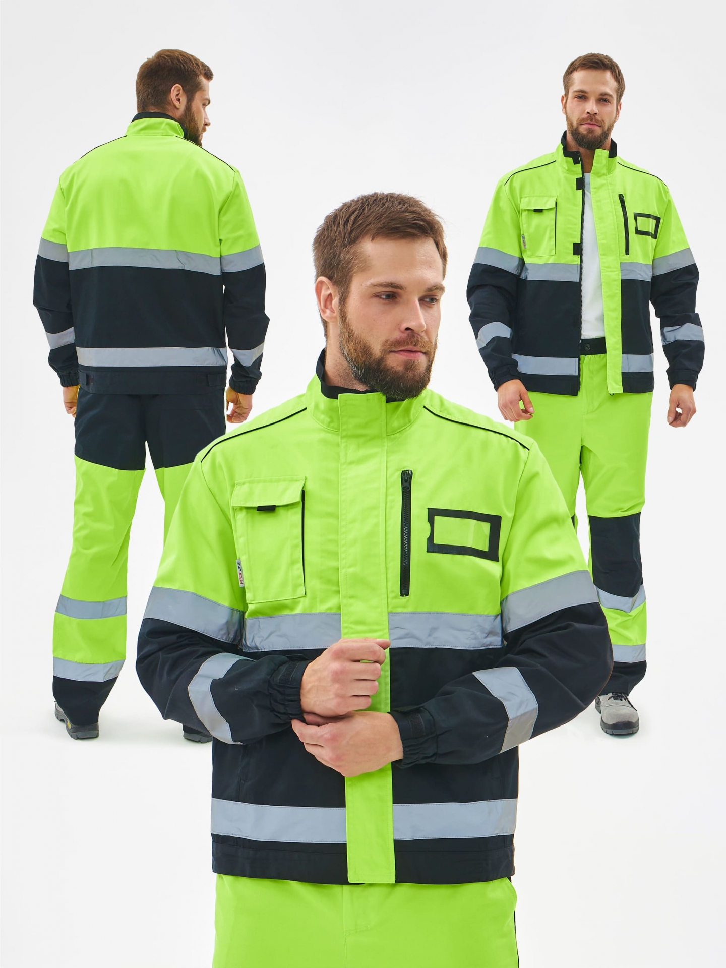 Костюм сигнальный PROFLINE ProfLineSpecialist-1 (тк.Смесовая МВО,240) брюки, желтый/черный ...